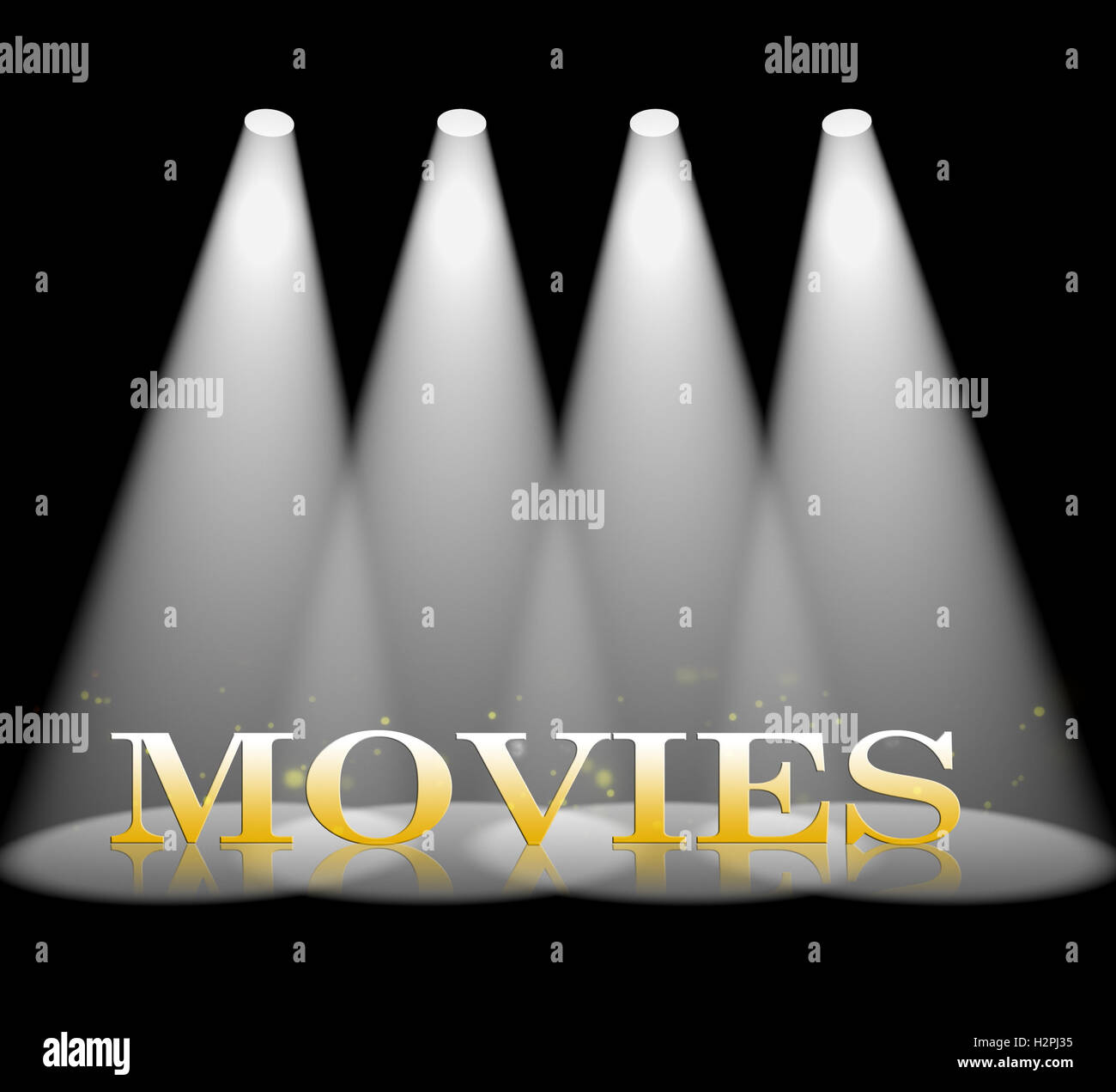 Movies Spotlight Indicating Cinema Films And Entertainment Stock Photo ...