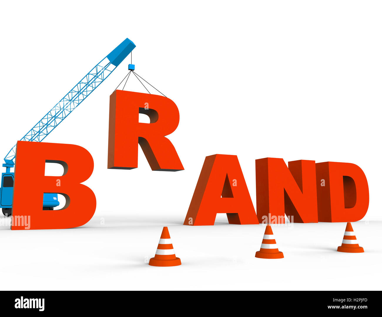Build Brand Representing Company Trademark 3d Rendering Stock Photo - Alamy