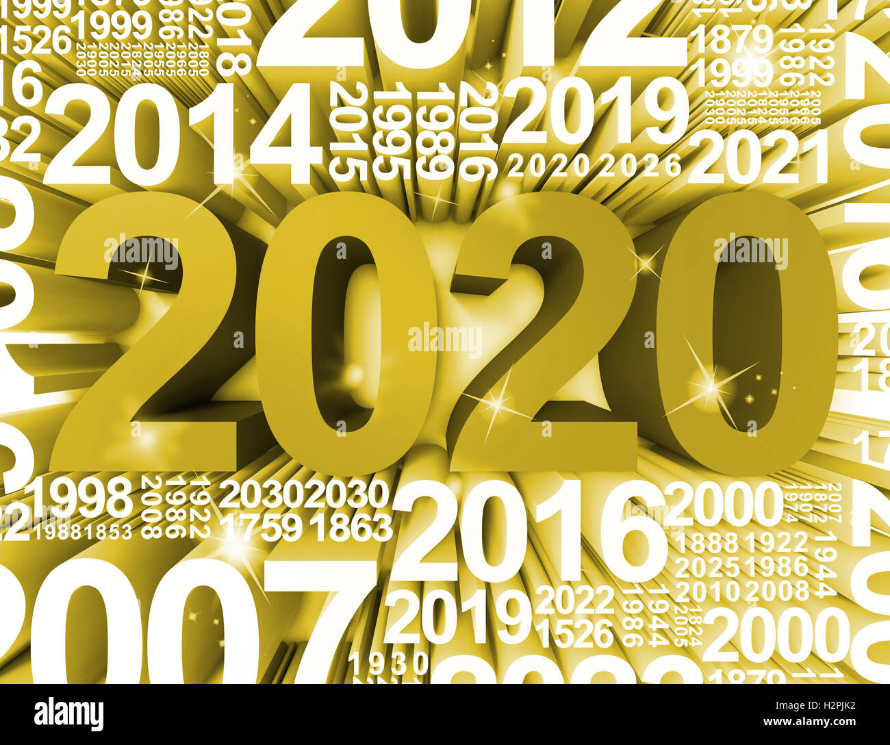 Two Thousand Twenty Showing 2020 Celebrations 3d Rendering Stock Photo ...