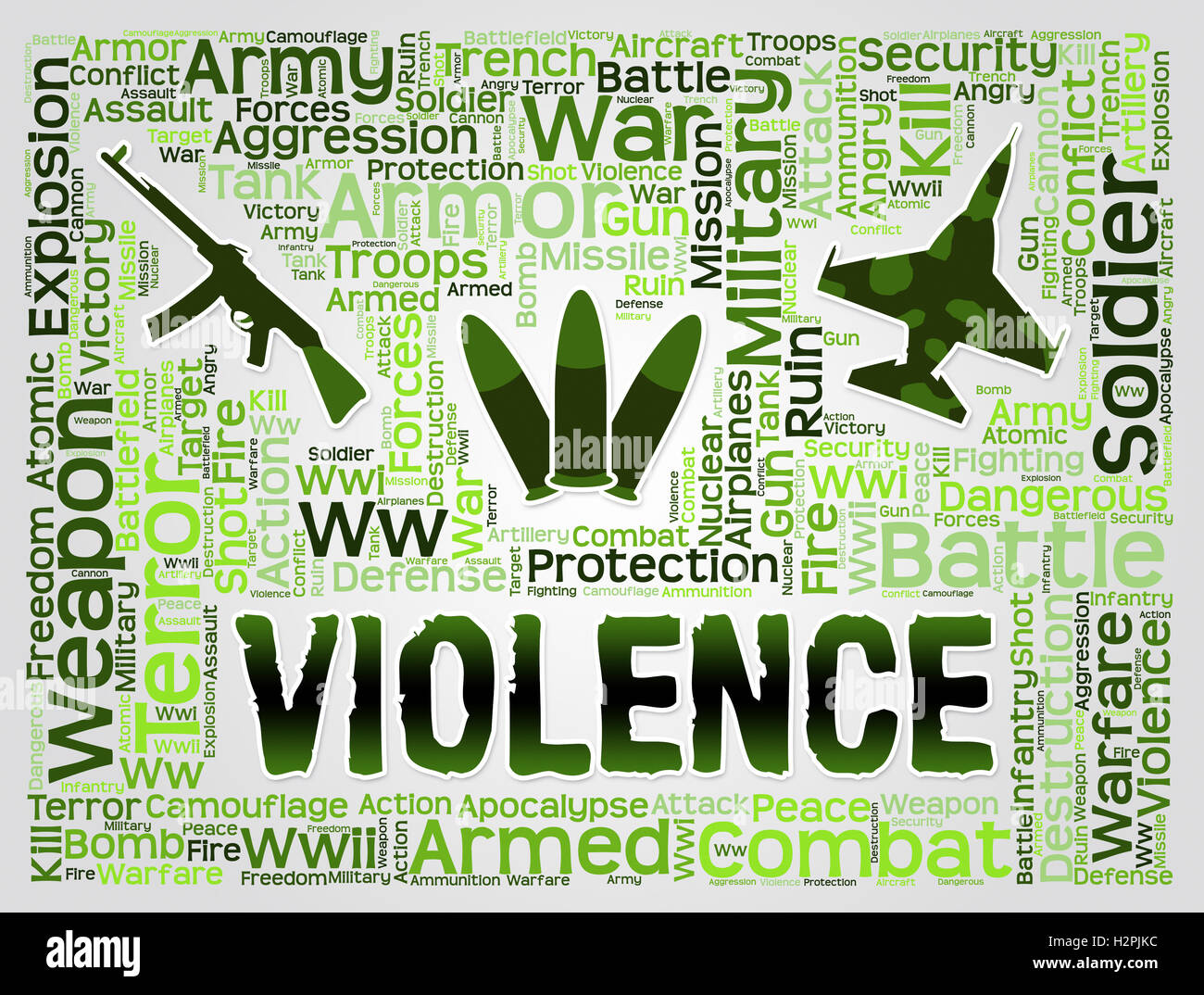 Violence Words Representing Brute Force And Brutality Stock Photo - Alamy