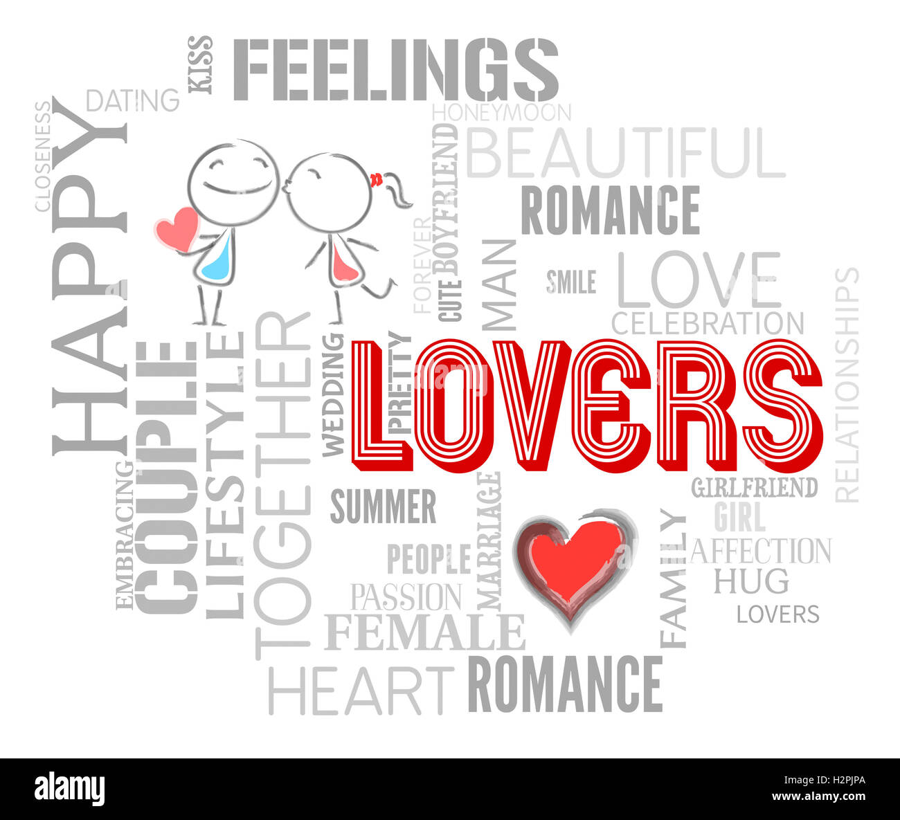 Lovers Words Indicating Affection Compassion And Togetherness Stock ...