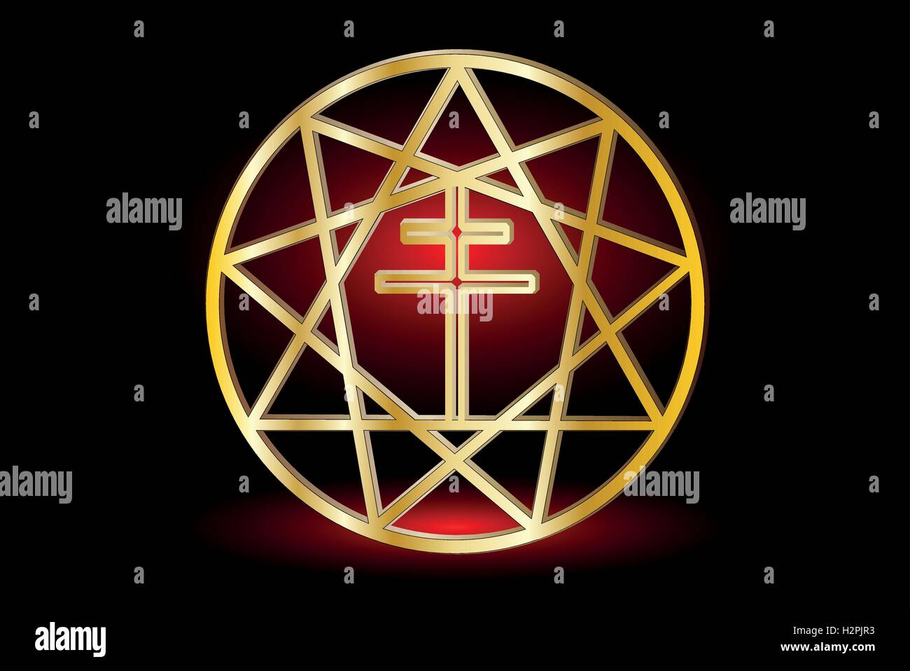 Nine pointed star , stars in a circle ,Star and Cross Stock Vector ...