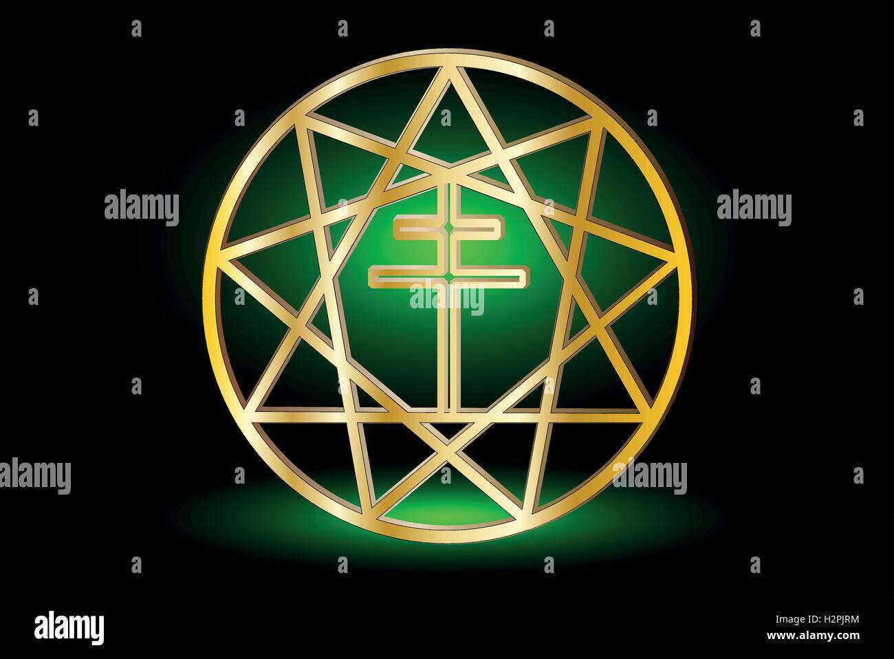 Nine pointed star , stars in a circle ,Star and Cross Stock Vector ...