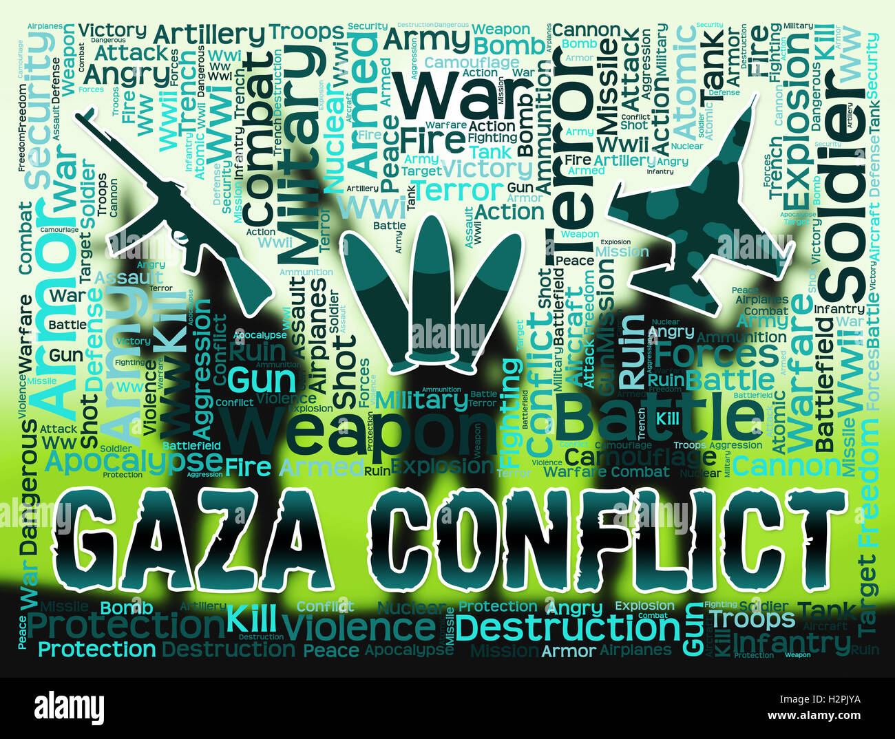 Gaza Conflict Meaning Palestinian Battles And Fighting Stock Photo - Alamy