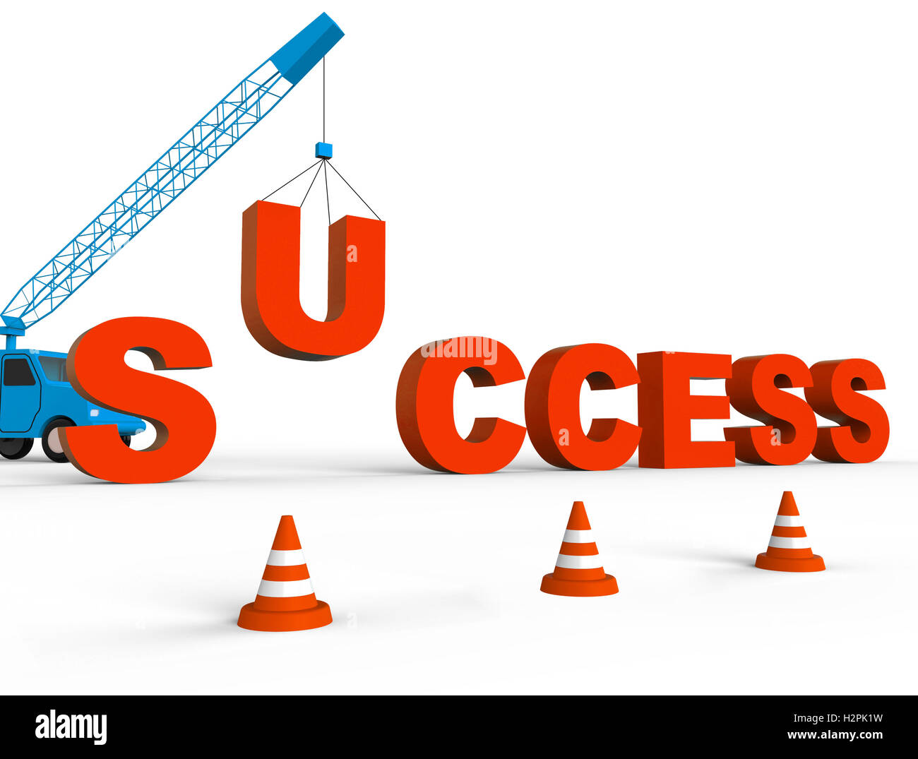 Build Success Indicatings Winning Ideas 3d Rendering Stock Photo - Alamy