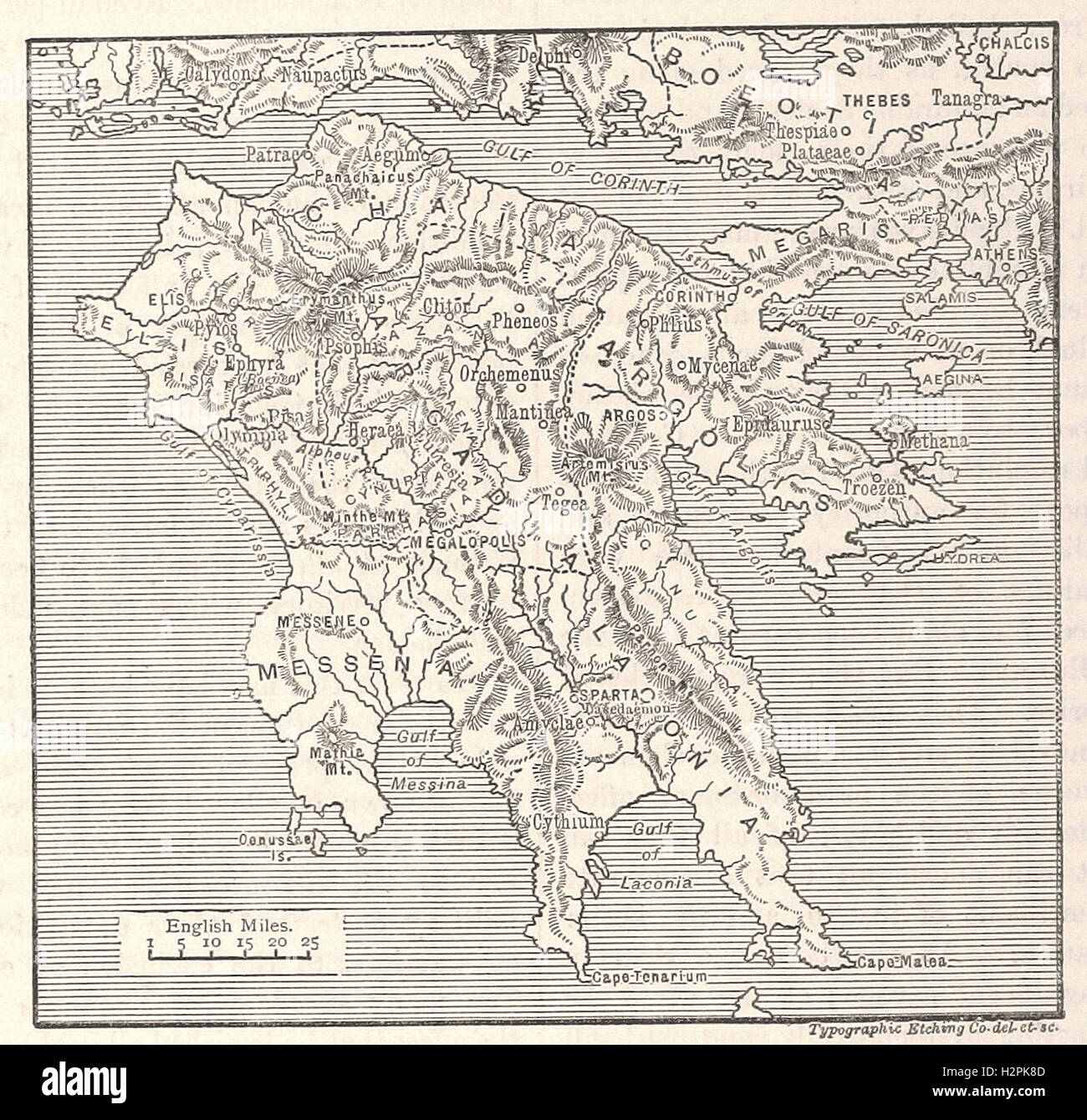 Map of the peloponnesus hi-res stock photography and images - Alamy