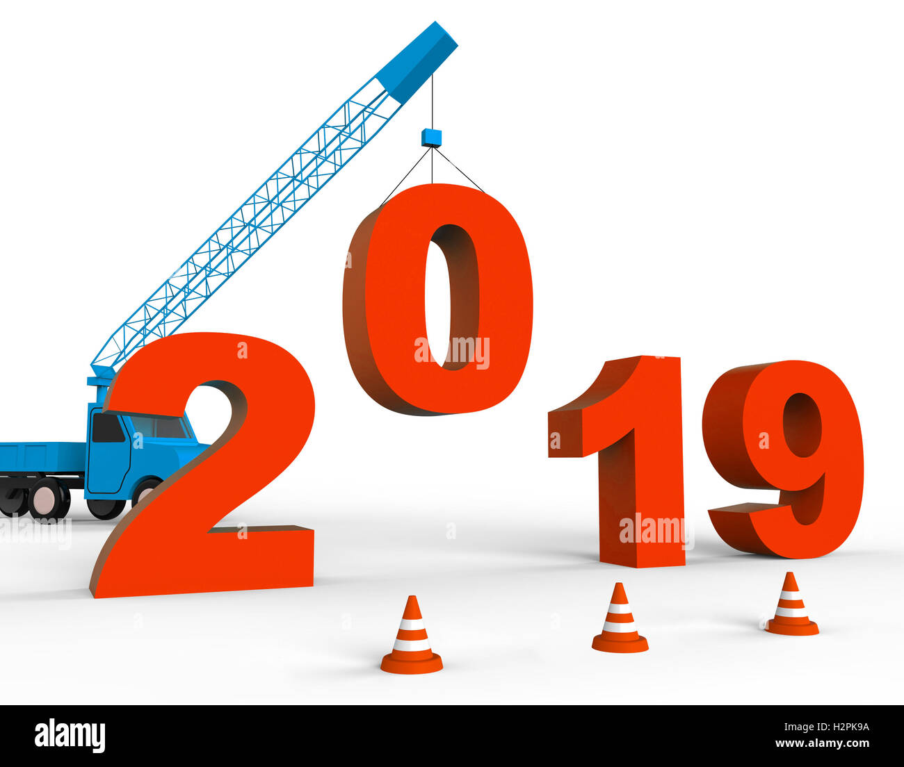 Twenty Nineteen Meaning 2019 New Year 3d Rendering Stock Photo - Alamy