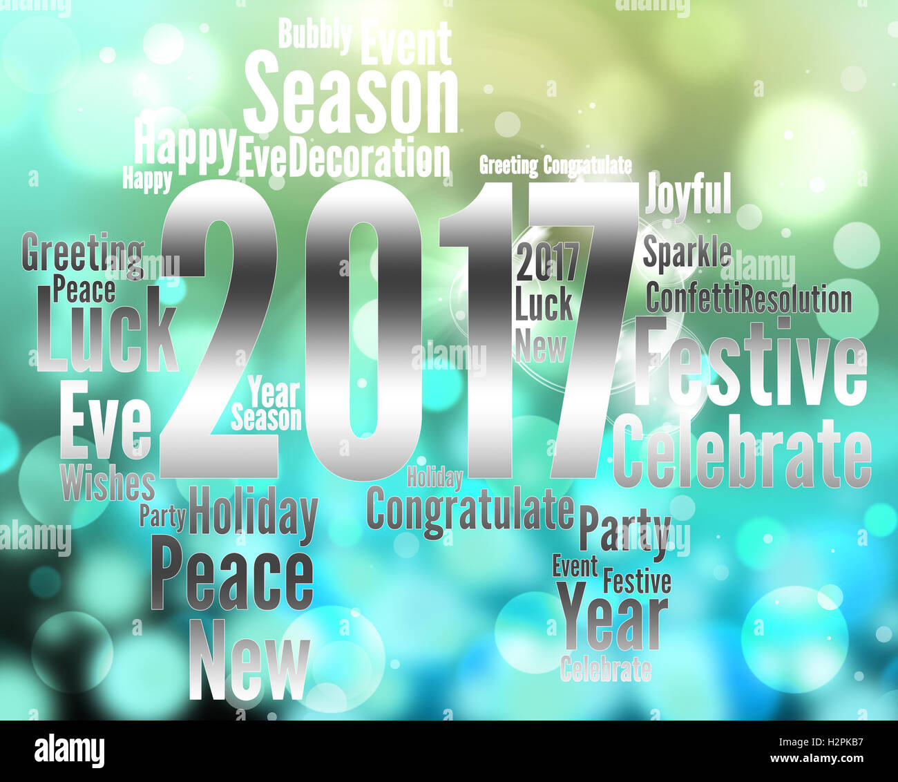 Twenty Seventeen Indicating Happy New Year 2017 Stock Photo - Alamy