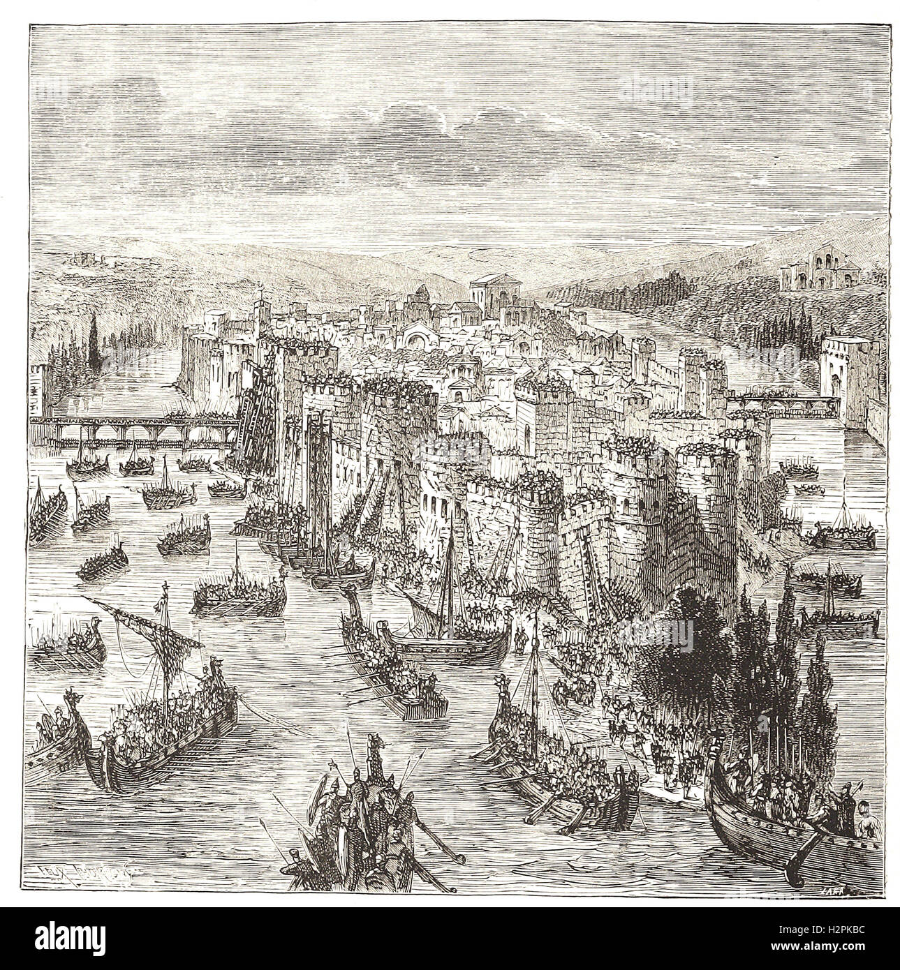 SIEGE OF PARIS BY THE NORMAN S - from 'Cassell's Illustrated Universal ...