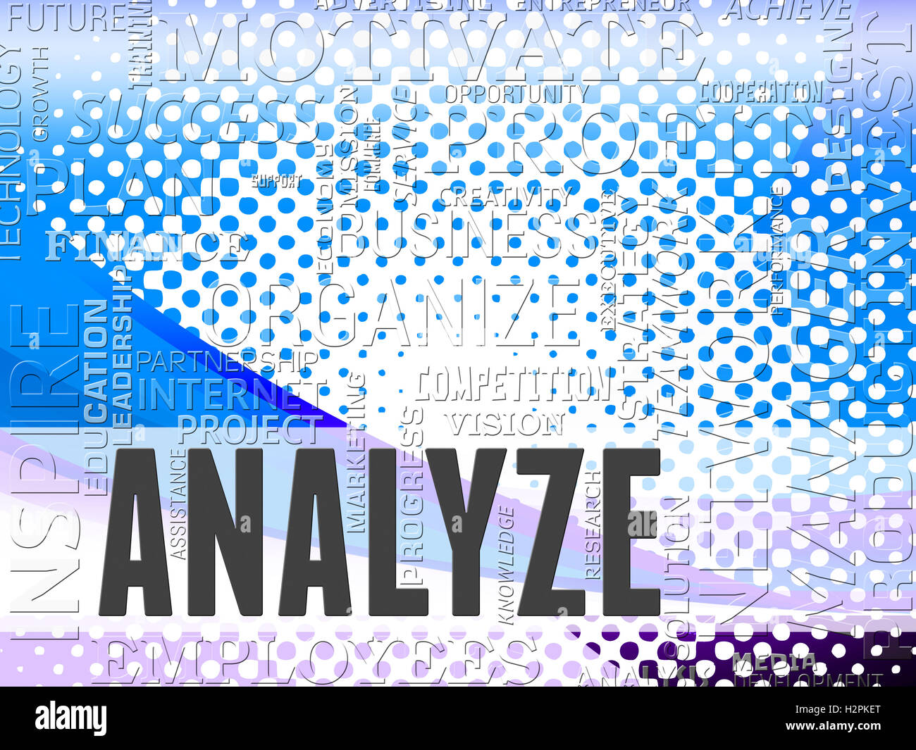 Analyze Words Showing Analyzing Research And Analytics Stock Photo - Alamy