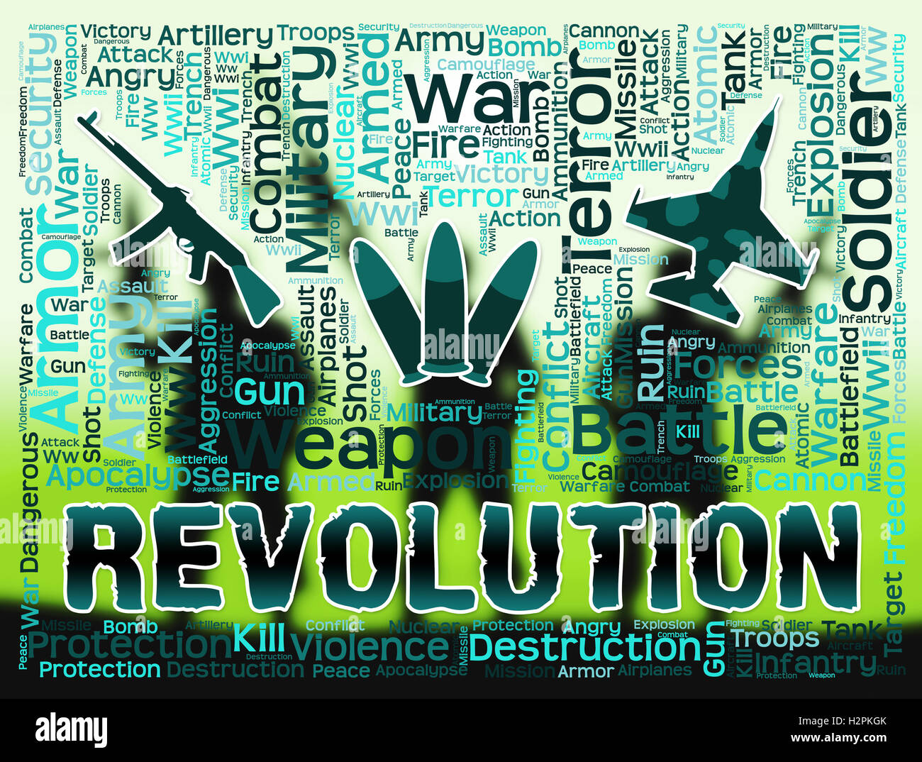 Revolution Words And Military Equipment Means Regime Change Or Coup ...