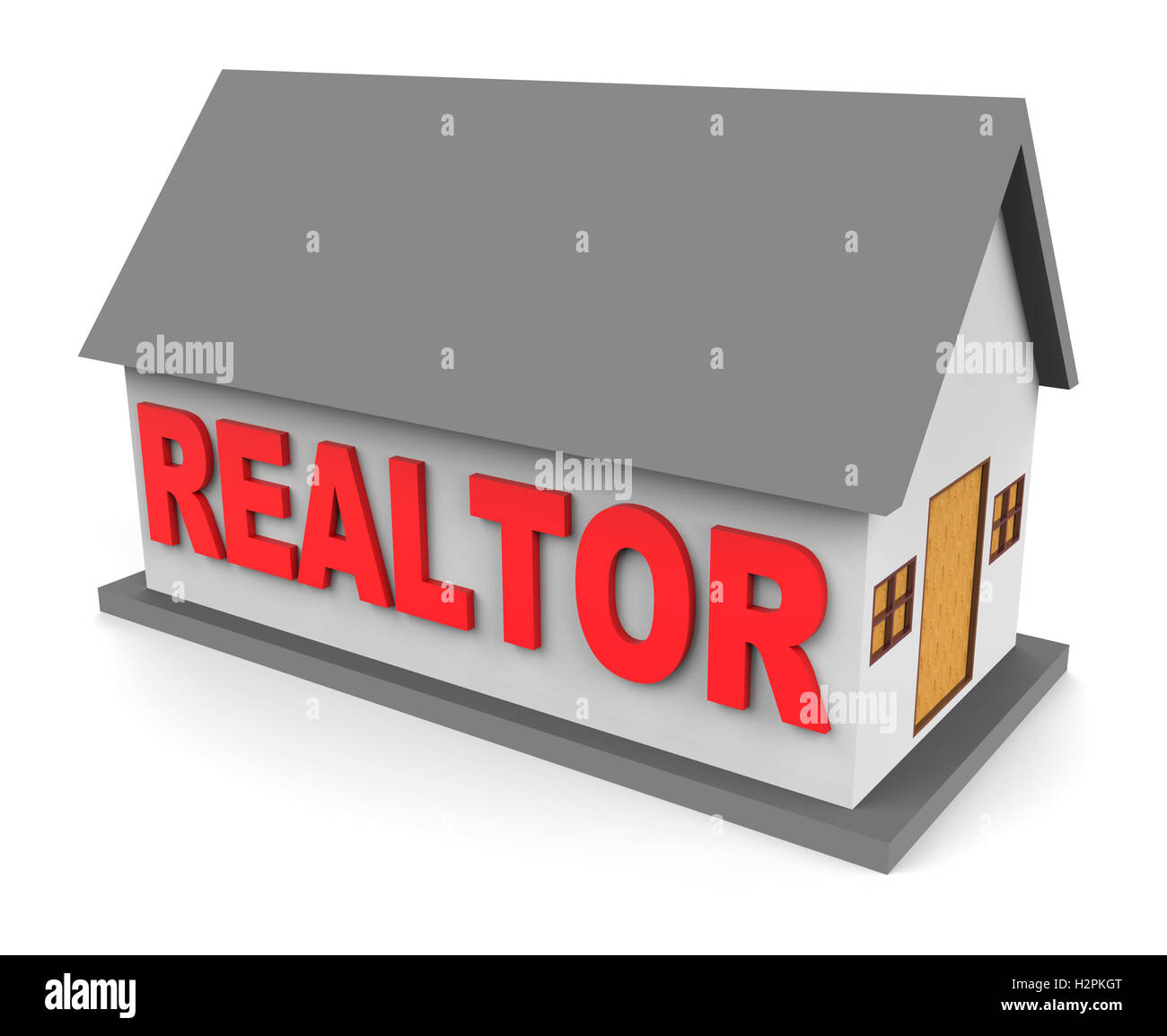 Realtor Word On House Shows Estate Agents 3d Rendering Stock Photo - Alamy