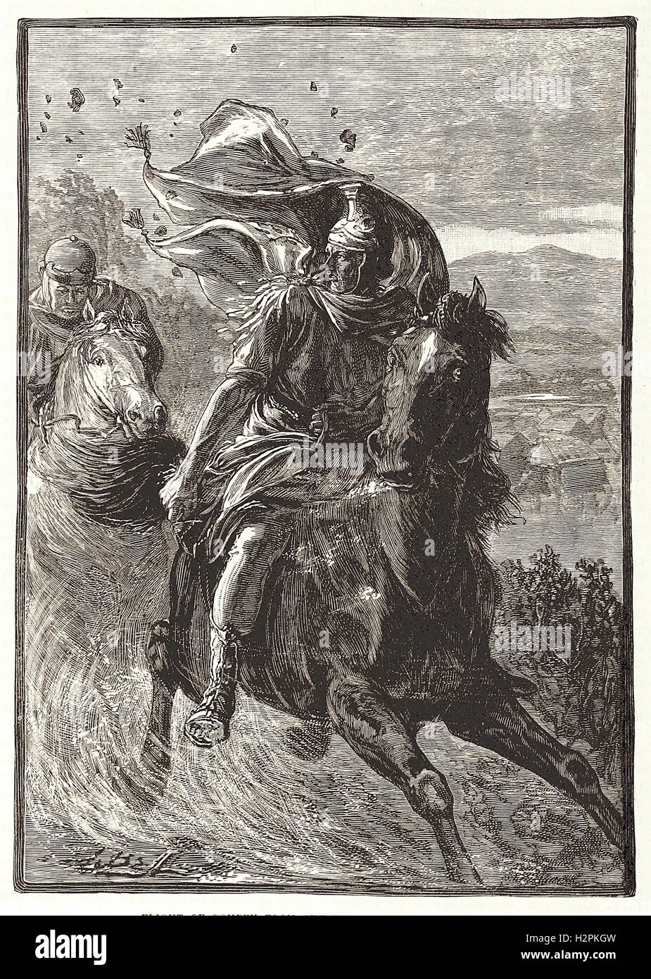 FLIGHT OF POMPEY FROM THE BATTLEFIELD OF PHARSALIA - from 'Cassell's ...