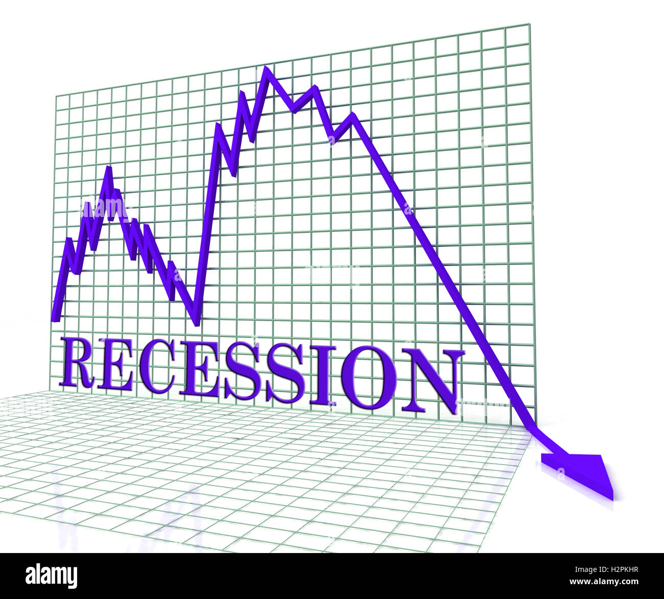 Recession Graph Negative Meaning Economic Depression 3d Rendering Stock ...