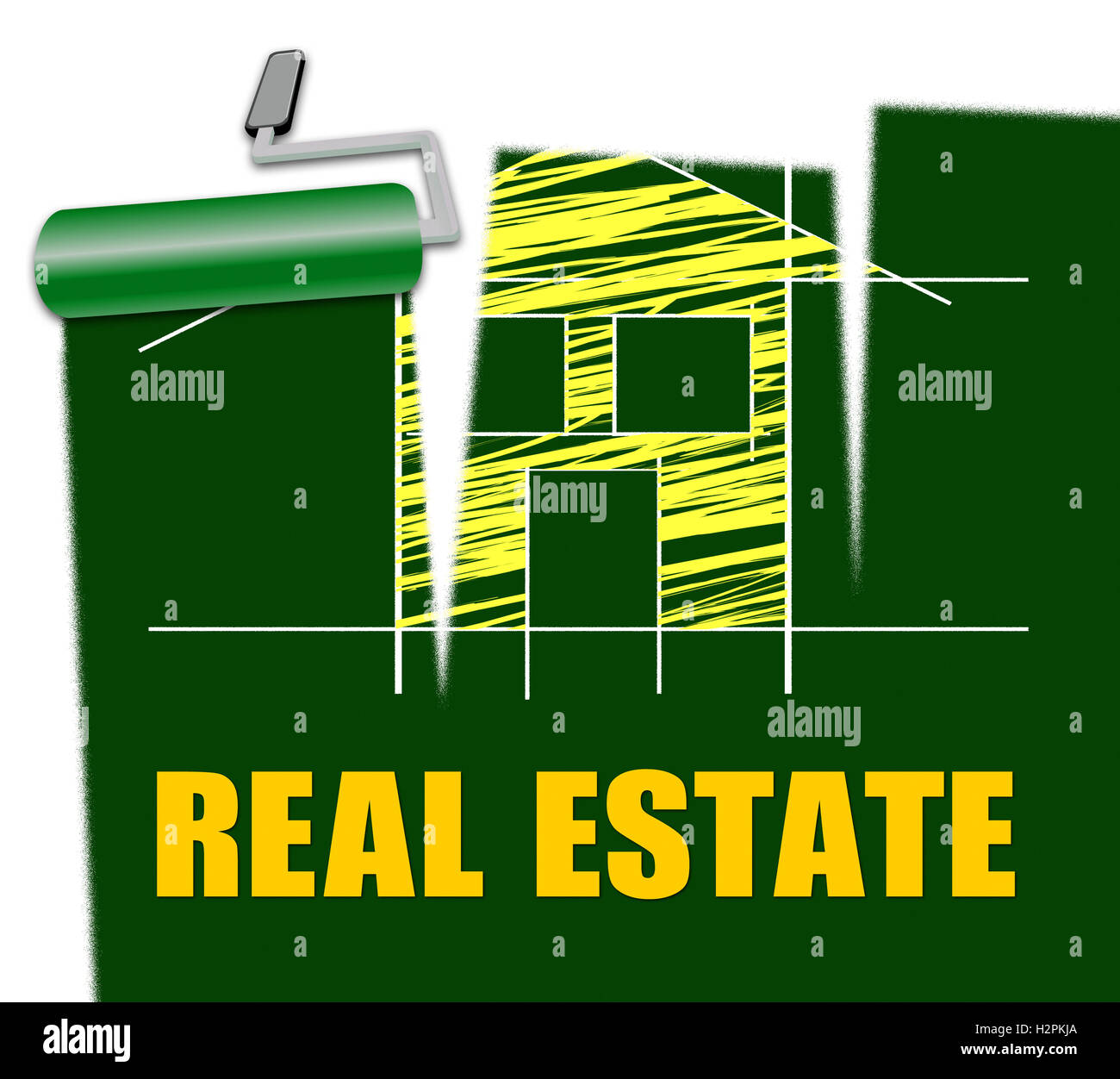 Real Estate Word With Diagram Shows Houses For Sale And Realty Stock ...