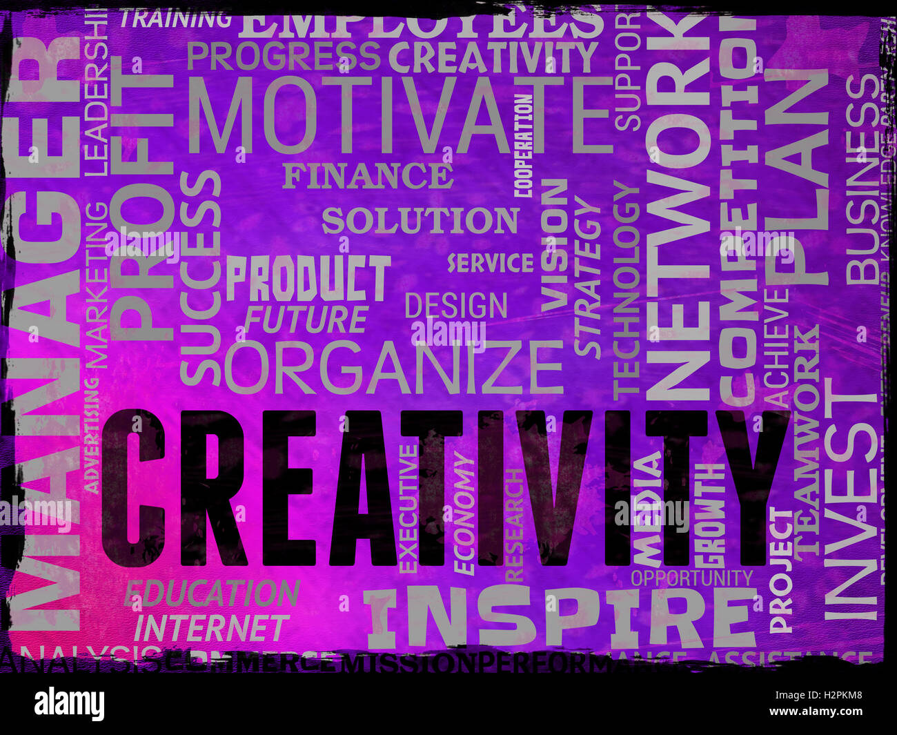Creativity Words Representing Vision Innovation And Inspiration Stock ...
