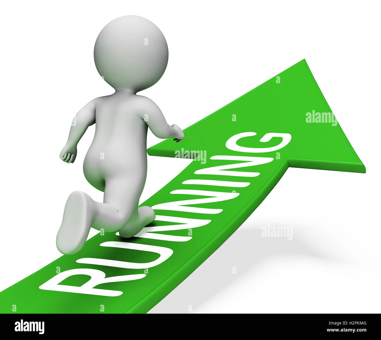 Character Running On Arrow Means Fitness Workout 3d Rendering Stock ...