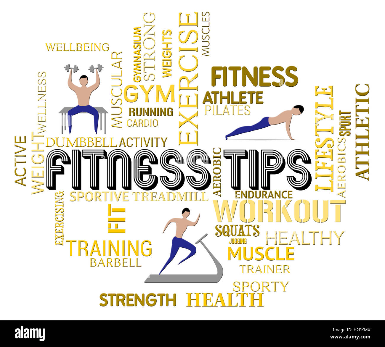 Fitness Tips Words And Symbols Indicates Exercising And Workout Tricks ...