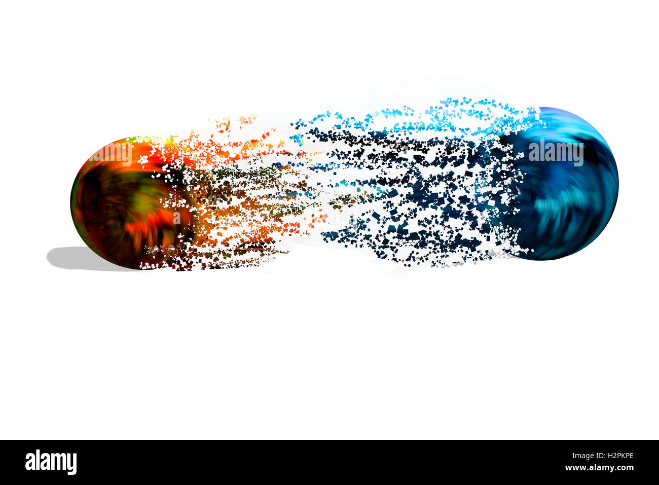 Blue particles in sphere abstract hi-res stock photography and images ...