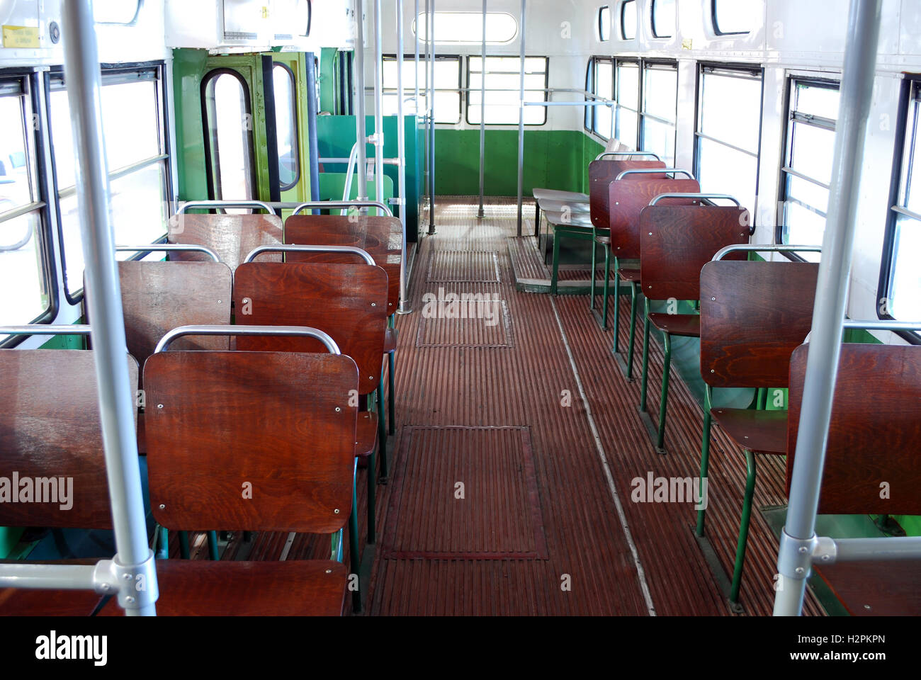 Inside vintage bus hi-res stock photography and images - Alamy