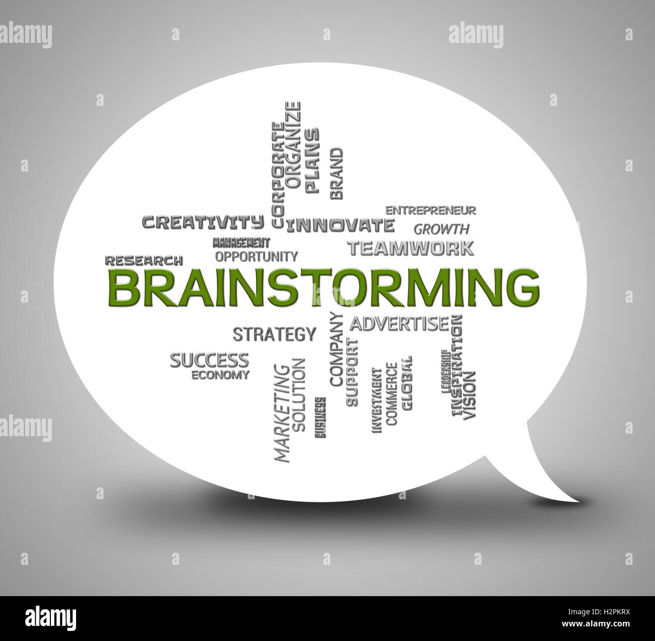 Brainstorming Word On Speech Bubble Indicates Brainstorms 3d ...