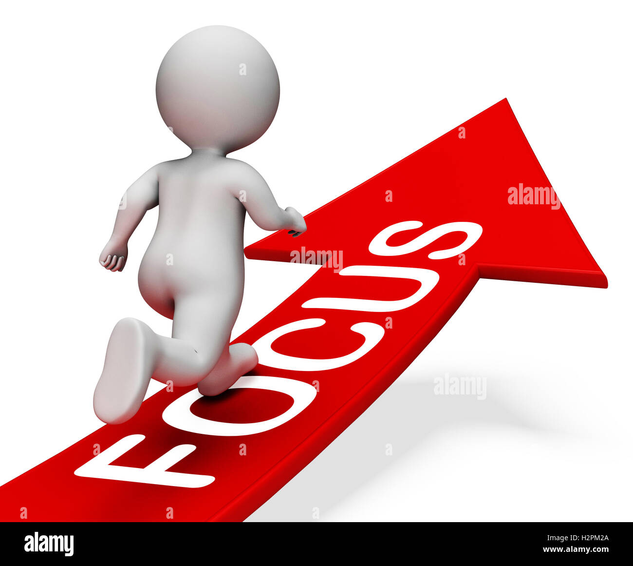 Character On Focus Arrow Shows Aim And Purpose 3d Rendering Stock Photo ...