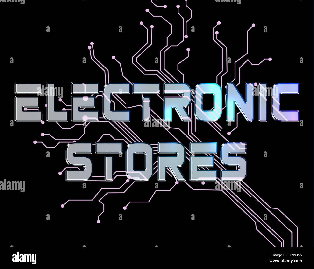 Electronic Stores Words Indicates Electronics Retail And Trade Stock ...