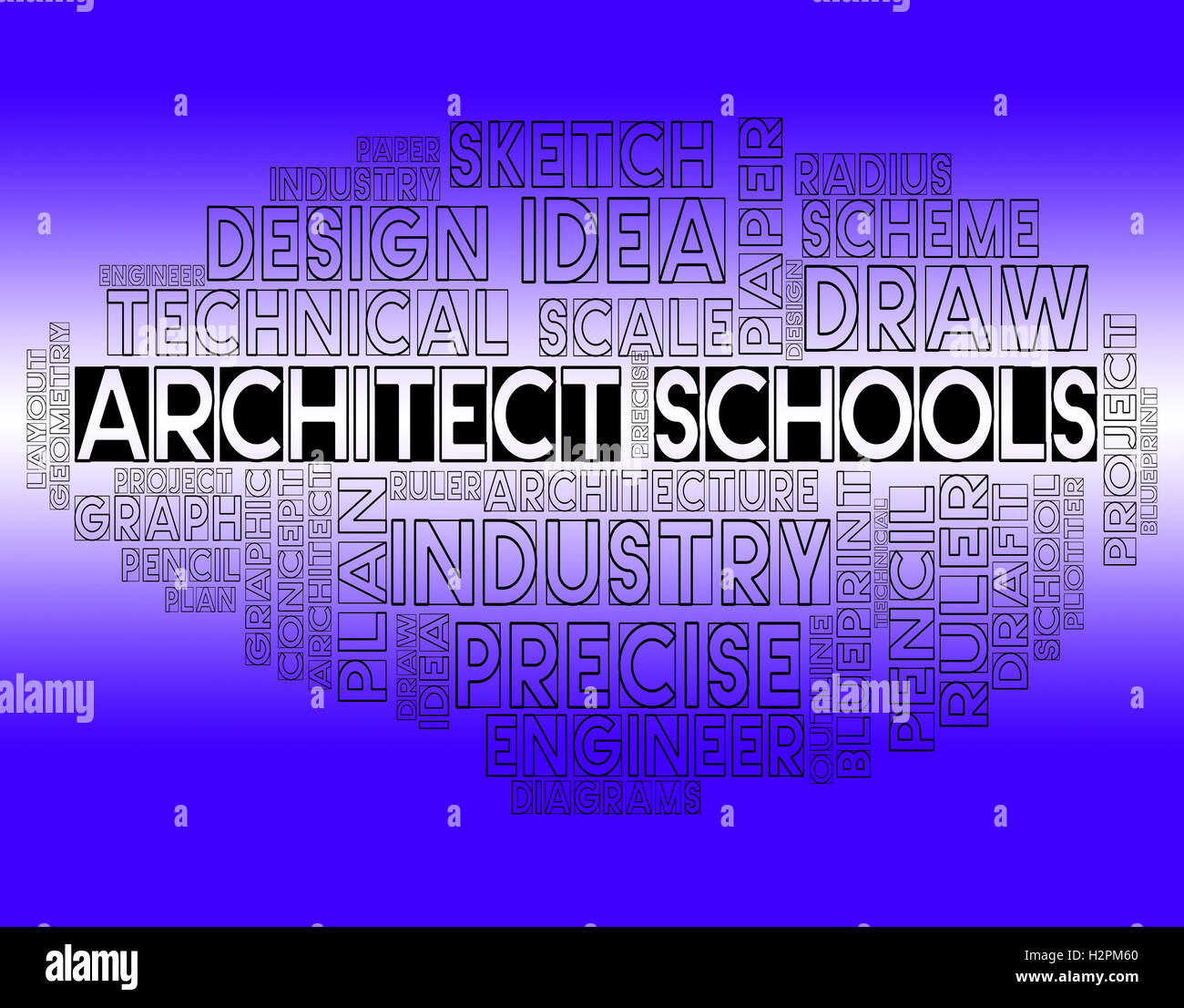 Architect Schools Words Indicating Designer Studying And Learning Stock ...