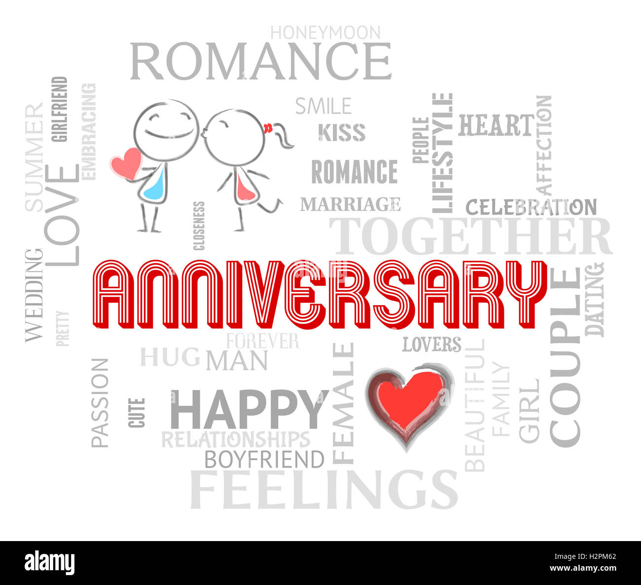 Anniversary Words Meaning Loving Affection And Romance Stock Photo - Alamy