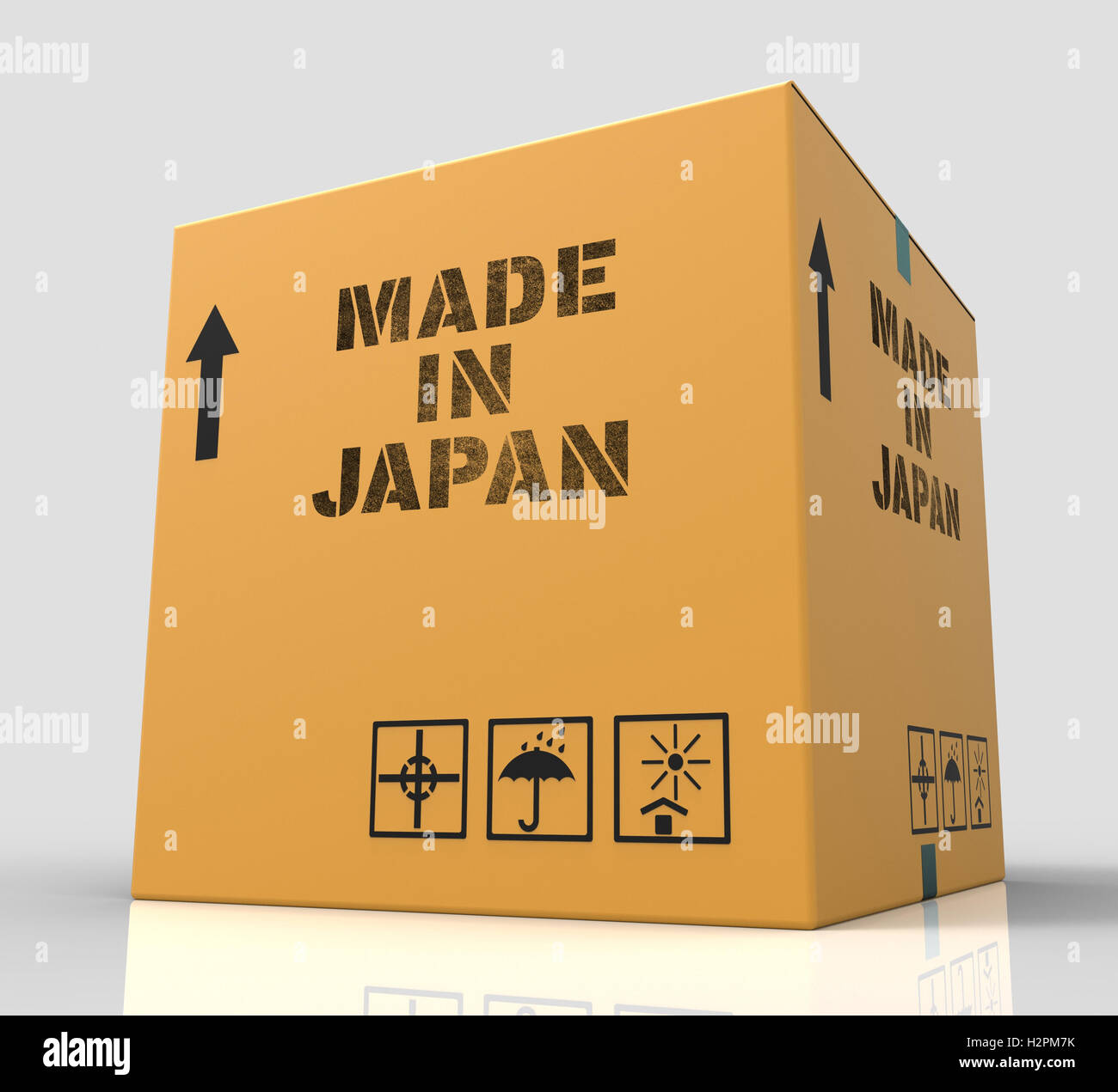 Made In Japan Box Indicates Japanese Import Trade 3d Rendering Stock ...