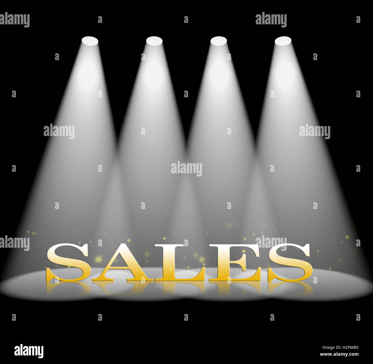 Sales Word In Spotlight Represents Purchases Promotion And Selling ...