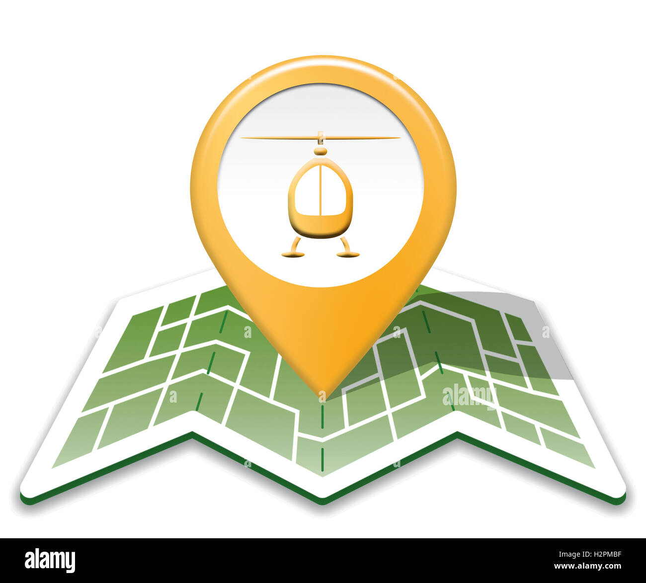 Heliport Map Pin Indicates Copter Location 3d Illustration Stock Photo ...