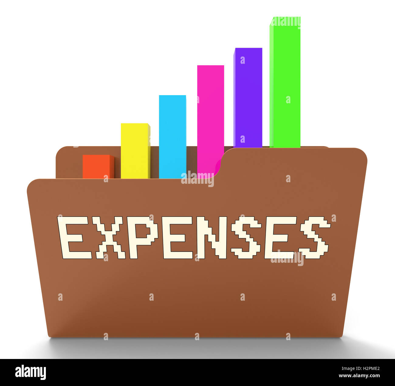 Expenses Word On File Represents Business Costs 3d Rendering Stock ...