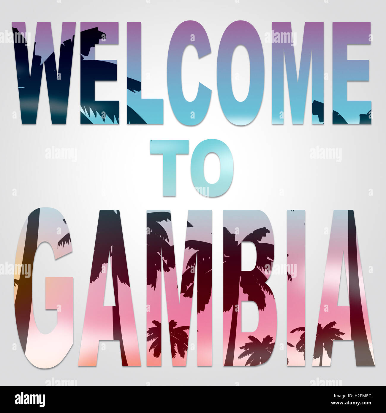 Welcome To Gambia Words Indicate Gambian Invitation And Arrival Stock ...