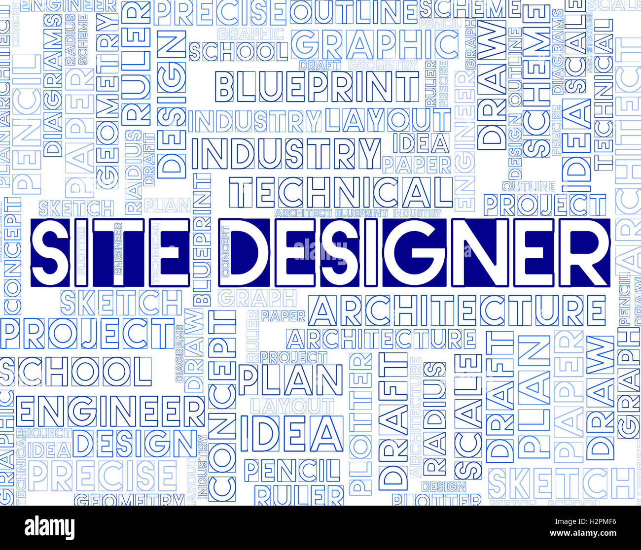 Site Designer Words Represent Artwork Designers And Graphics Stock ...