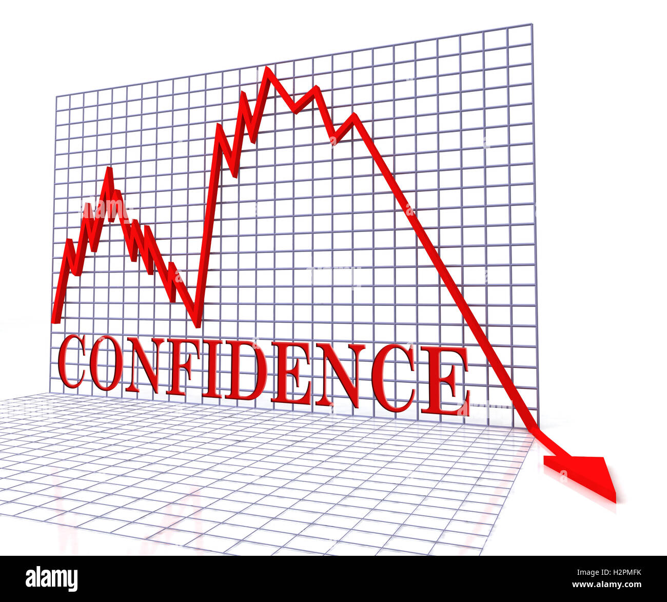 Confidence Graph Negative Meaning Faith Downturn 3d Rendering Stock ...