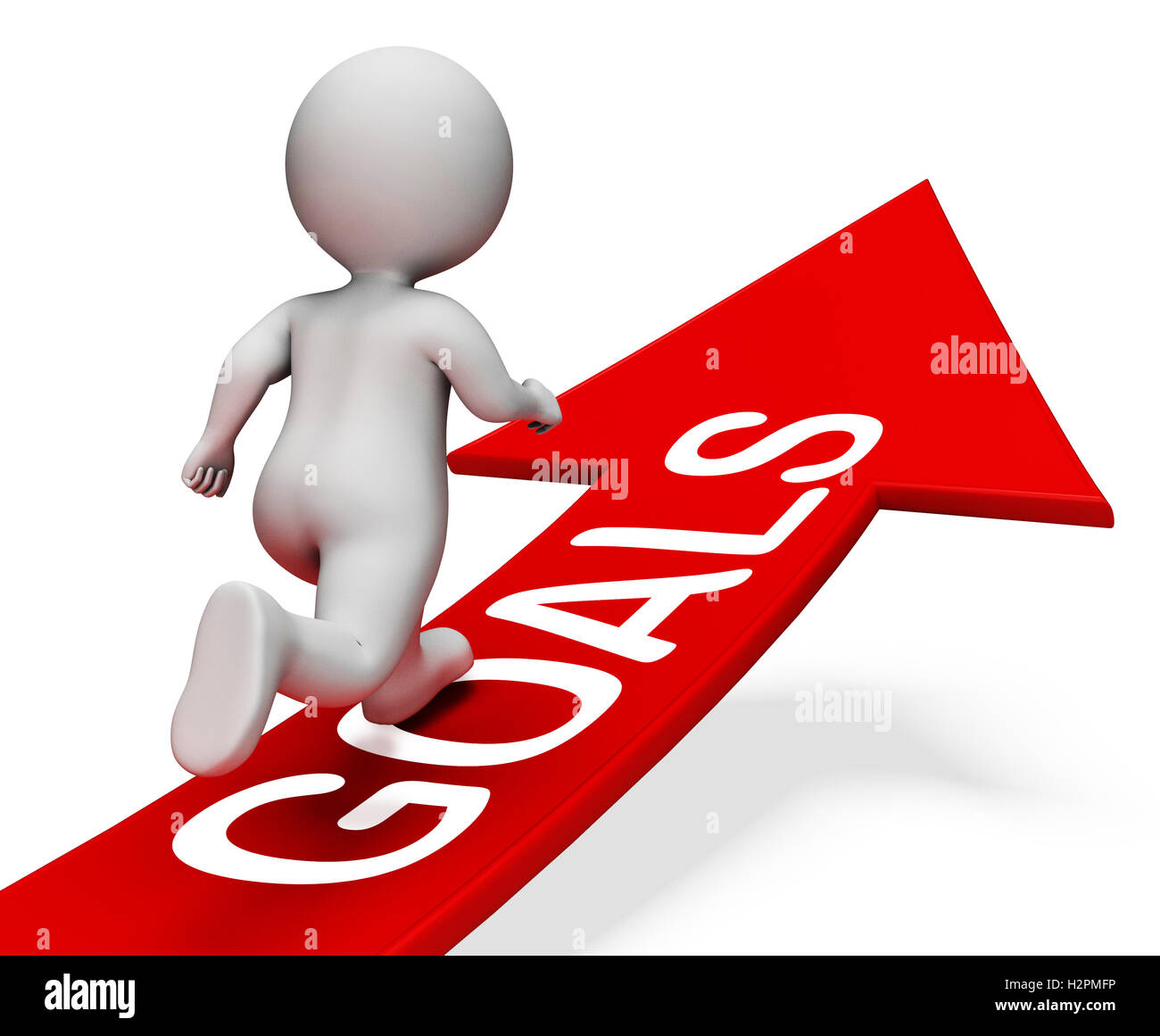 Goals Word On Arrow Means Aims Mission 3d Rendering Stock Photo - Alamy