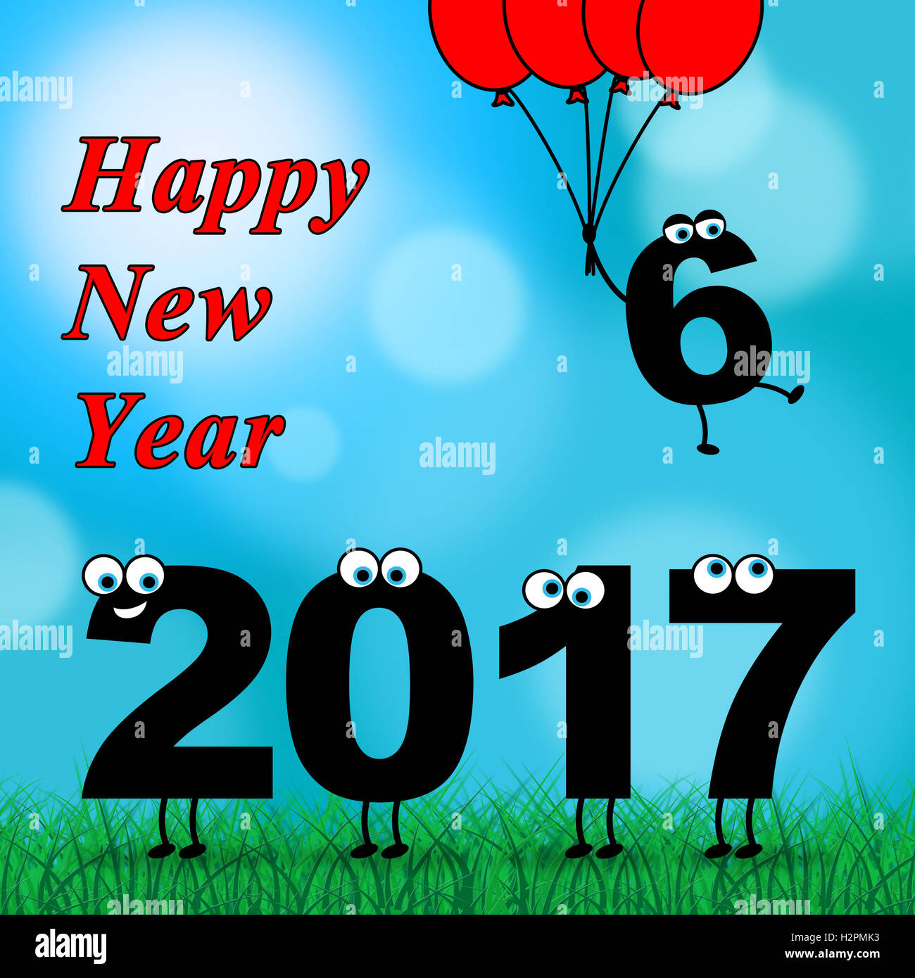 Twenty Seventeen Numbers Mean 2017 Festive Celebrations Party Stock ...