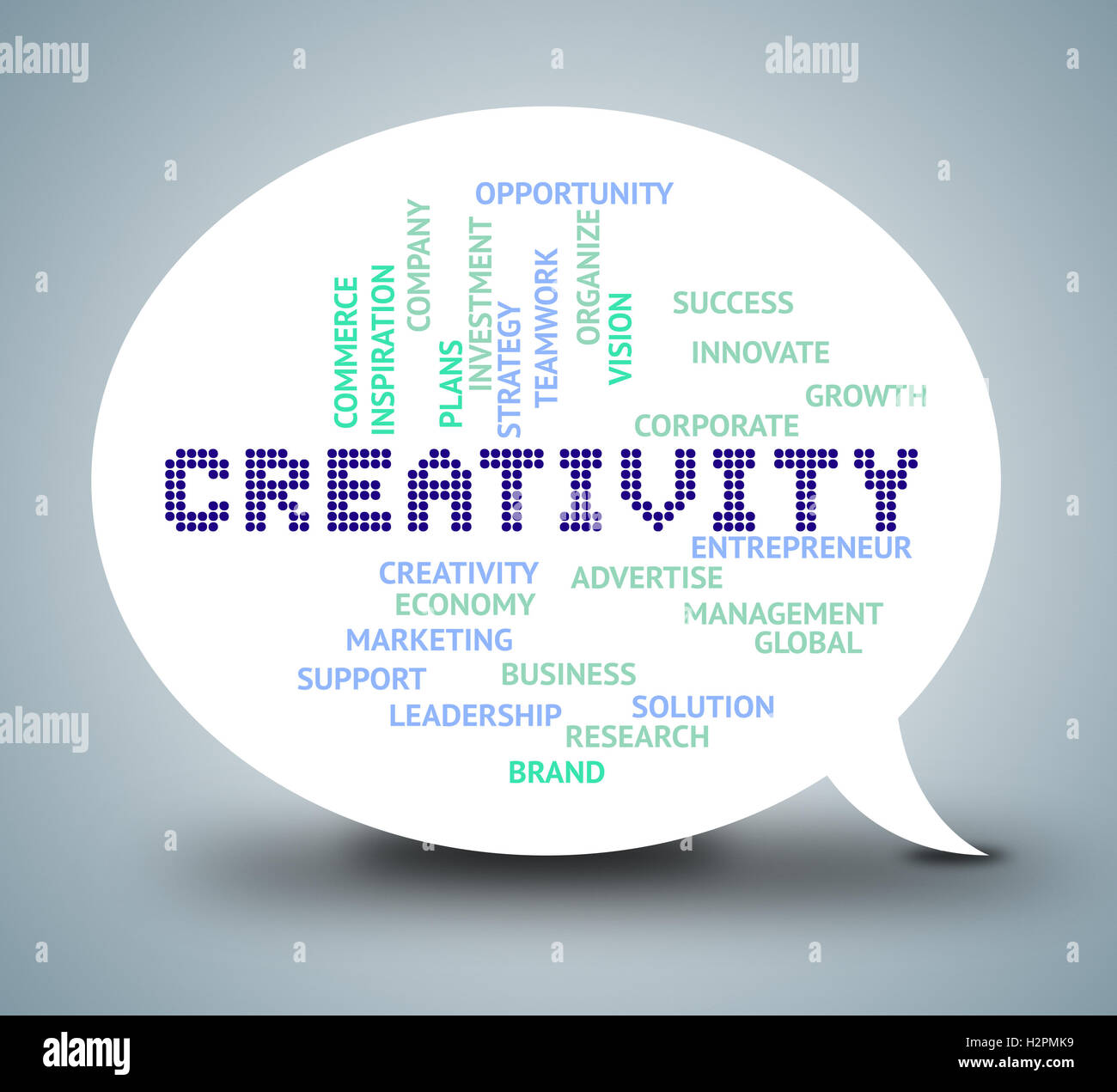 Creativity Words In Speech Bubble Shows Creative Ideas And Innovation ...