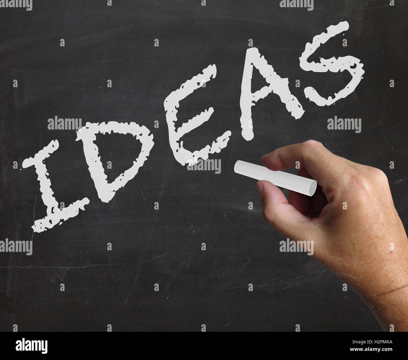 Ideas Word On Blackboard Means Concepts Plans And Innovation Stock ...