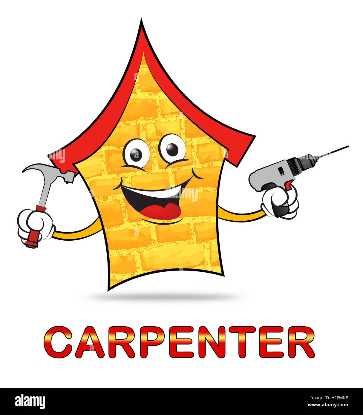 House Icon And Carpenter Word Means Handyman Joiner Or Woodworking ...