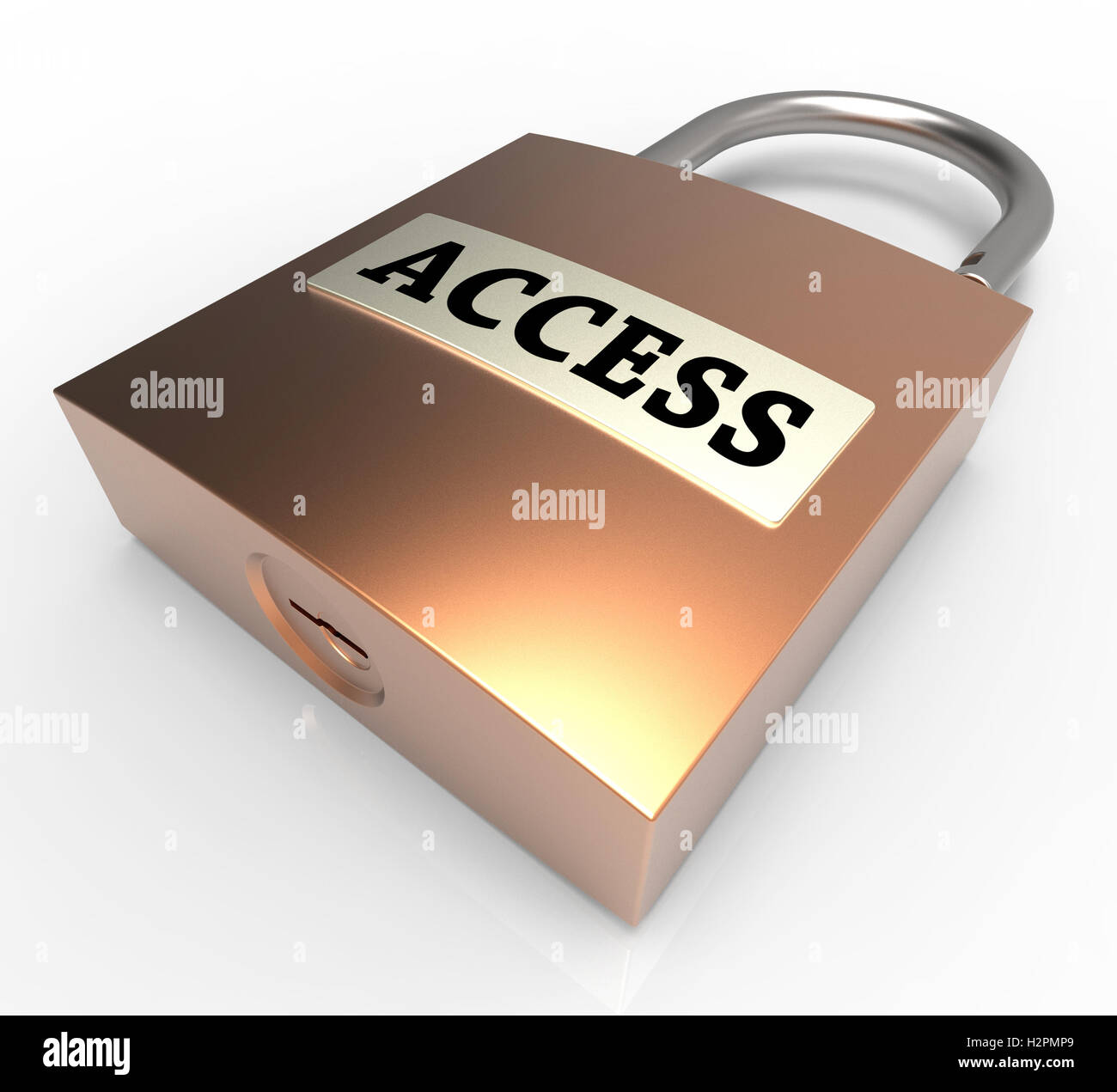Access Word On Padlock Shows Entry Protection 3d Rendering Stock Photo ...