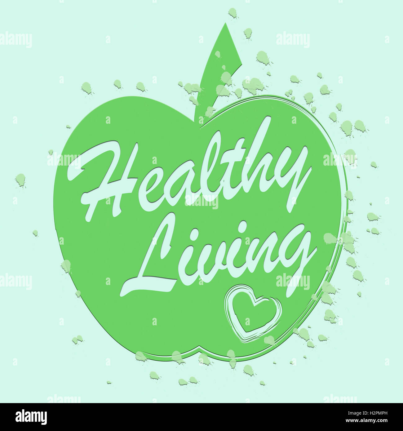 Healthy Living Apple Represents Living Well And Fitness Stock Photo - Alamy