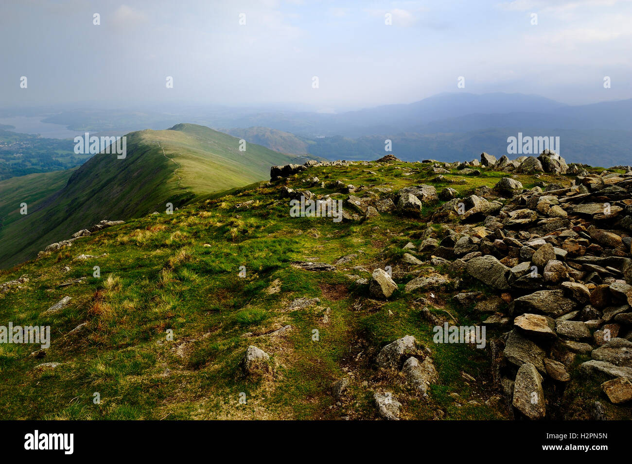 Stone Cairn on Great Rigg Stock Photo - Alamy