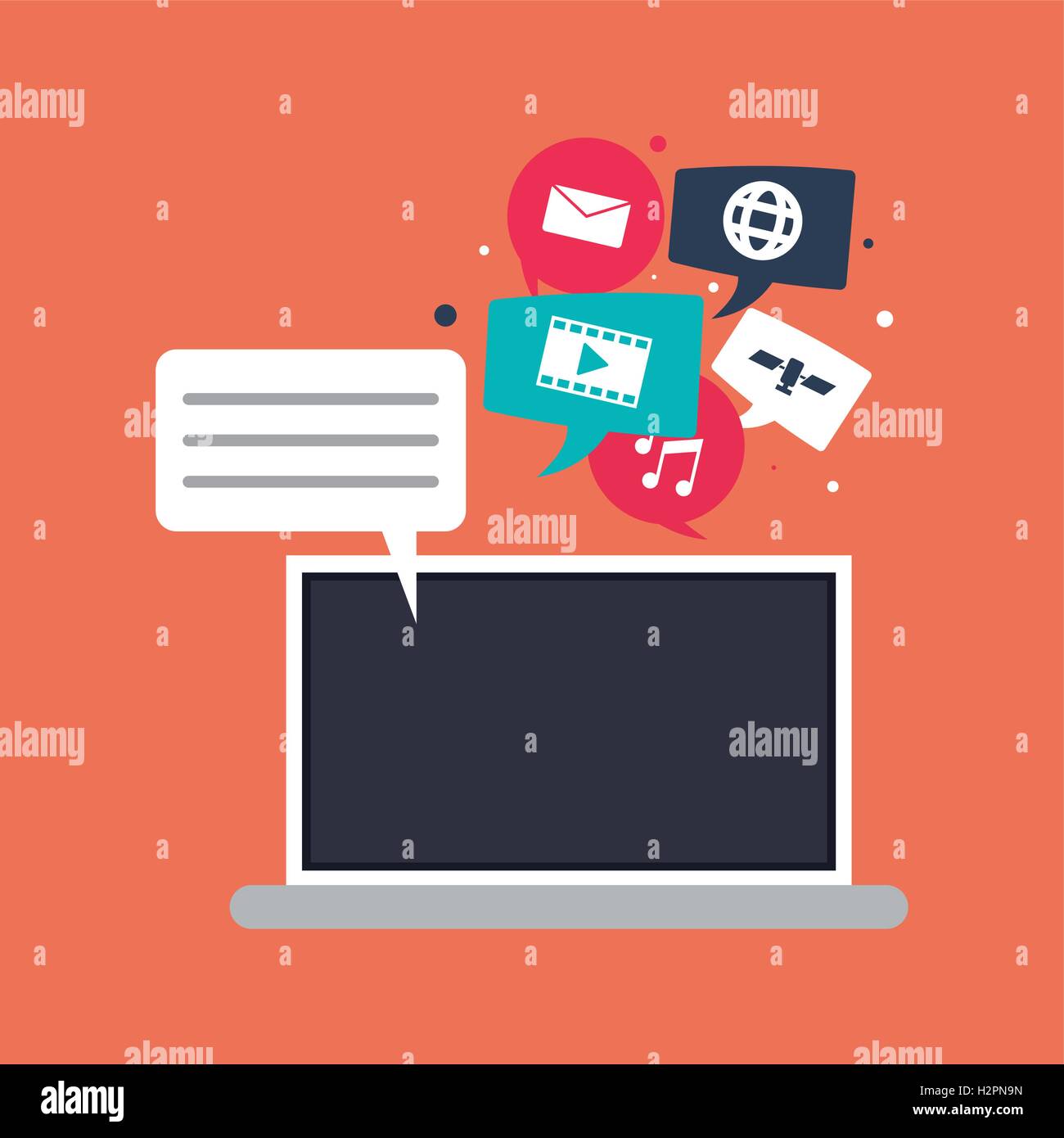 digital social network communication related icons image Stock Vector ...