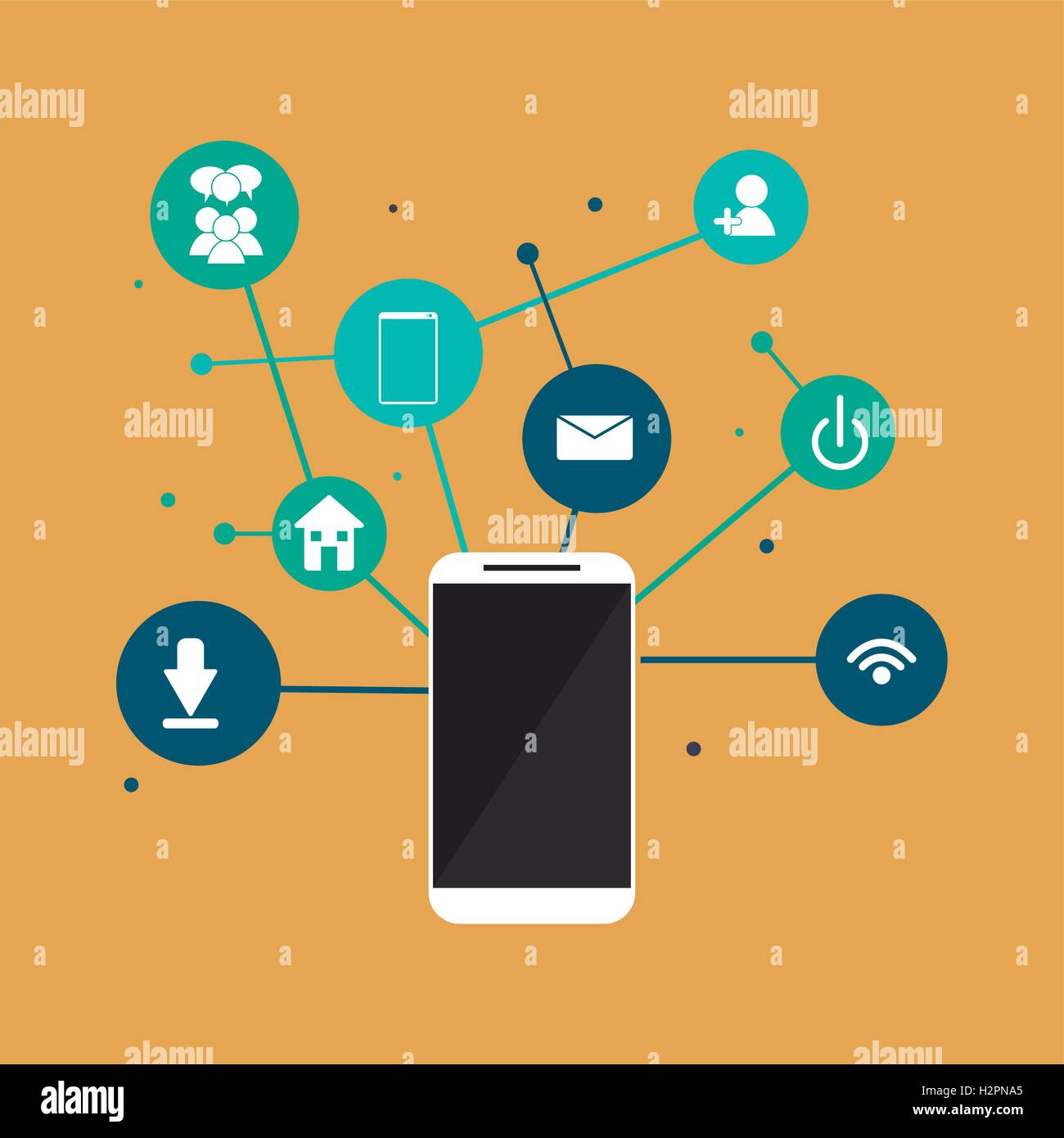 digital social network communication related icons image Stock Vector ...