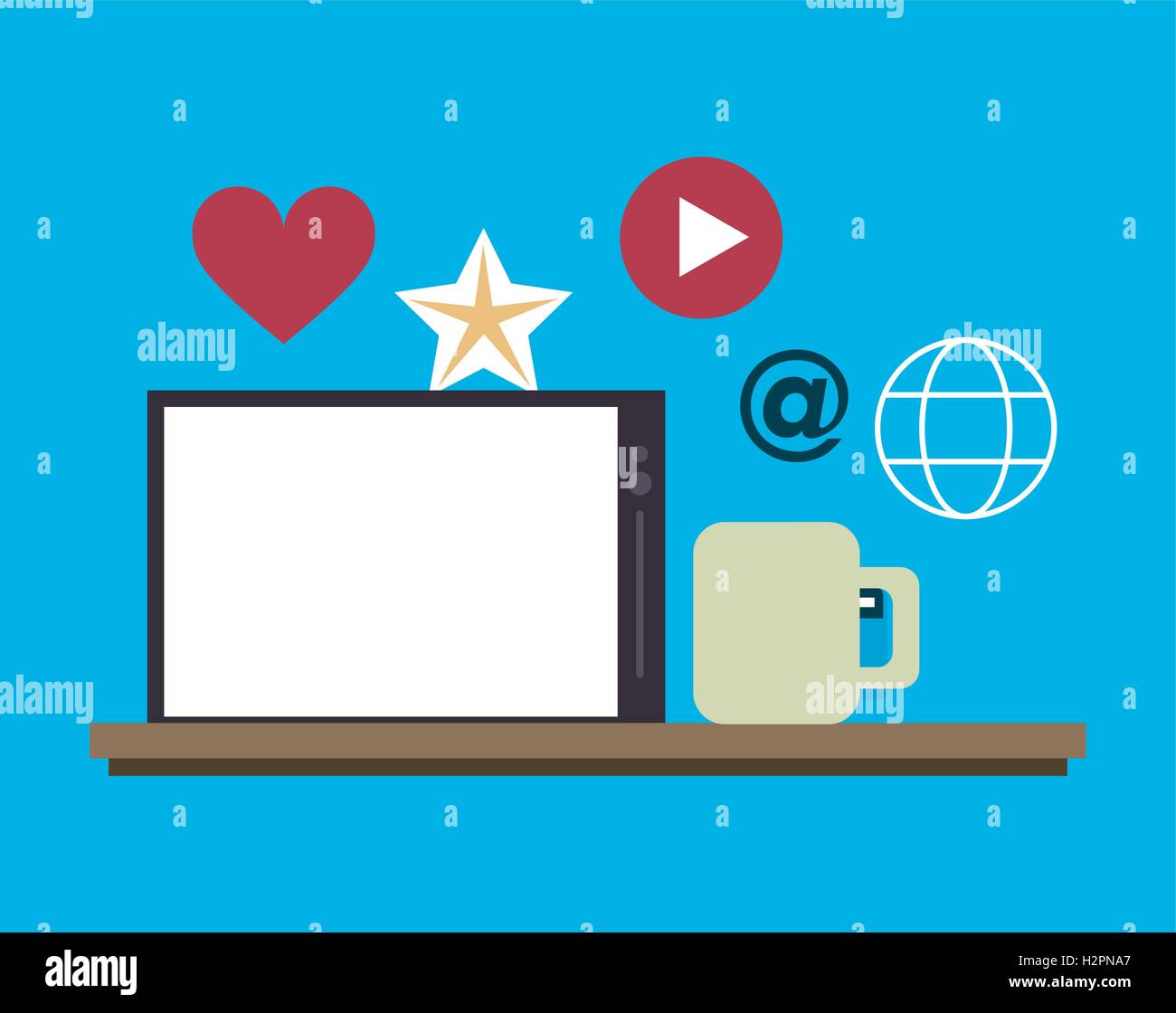 digital social network communication related icons image Stock Vector ...
