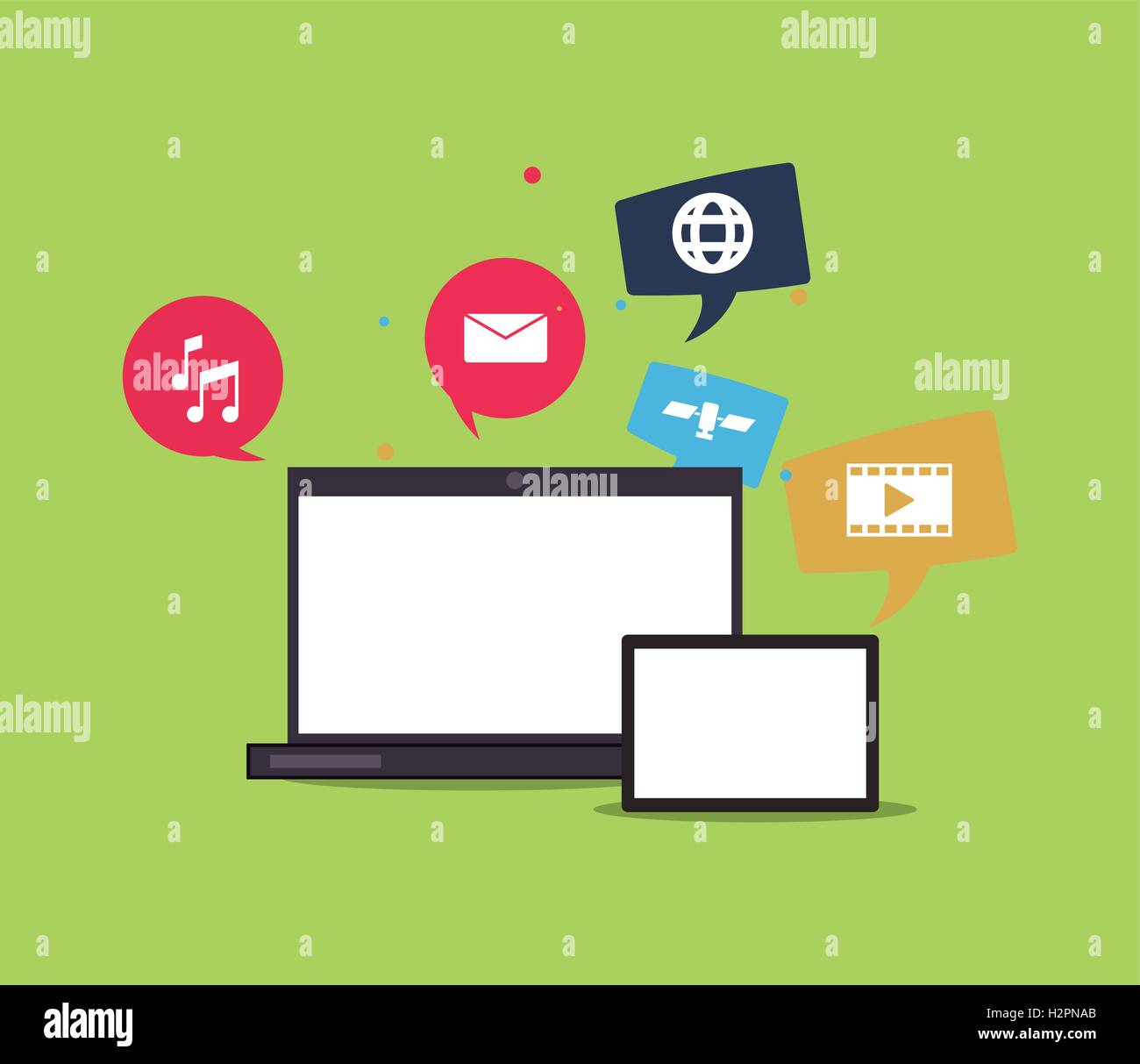 digital social network communication related icons image Stock Vector ...