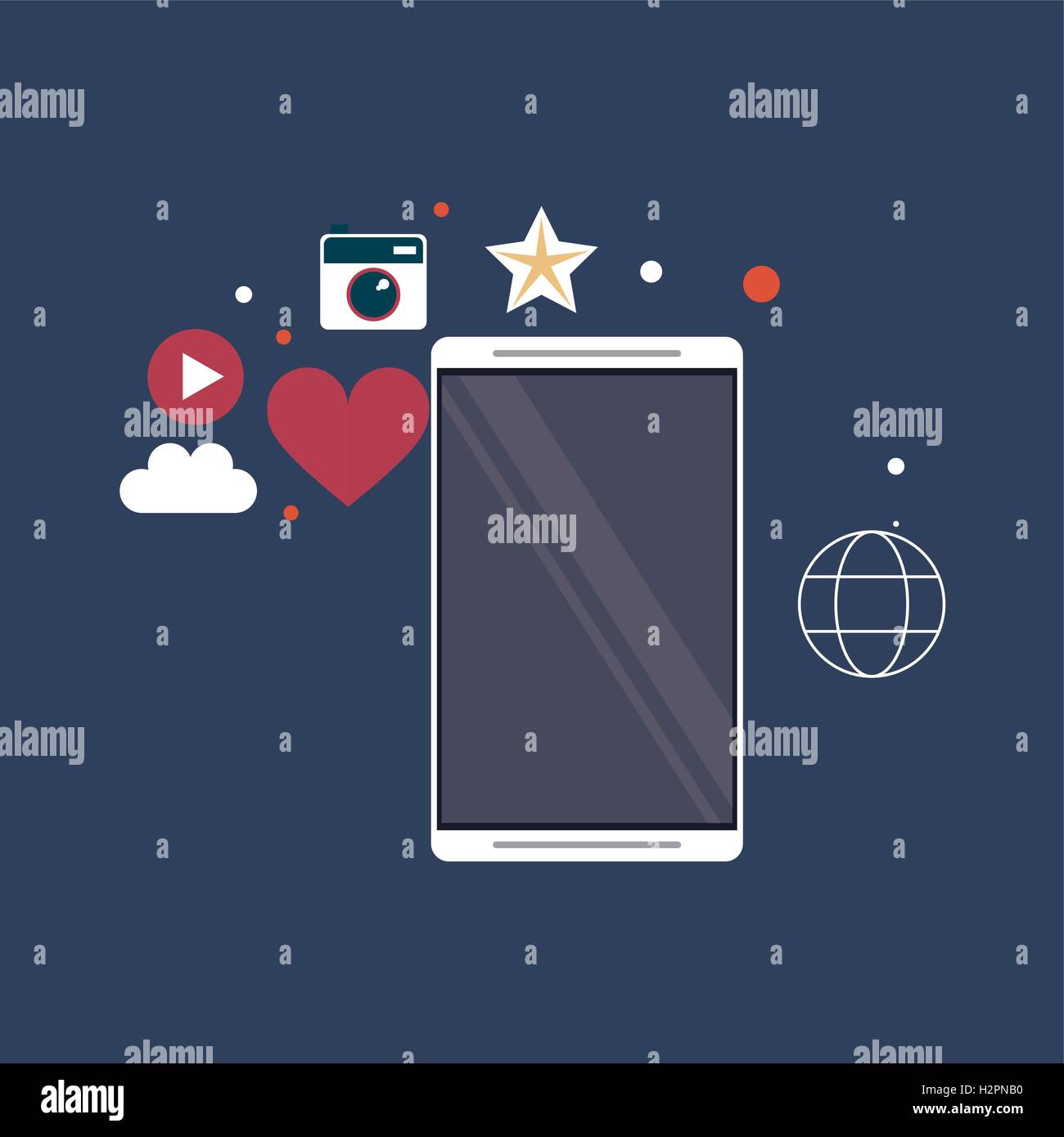 digital social network communication related icons image Stock Vector ...