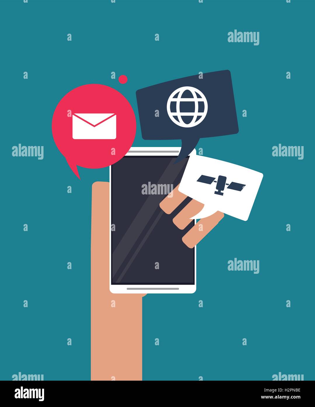 digital social network communication related icons image Stock Vector ...